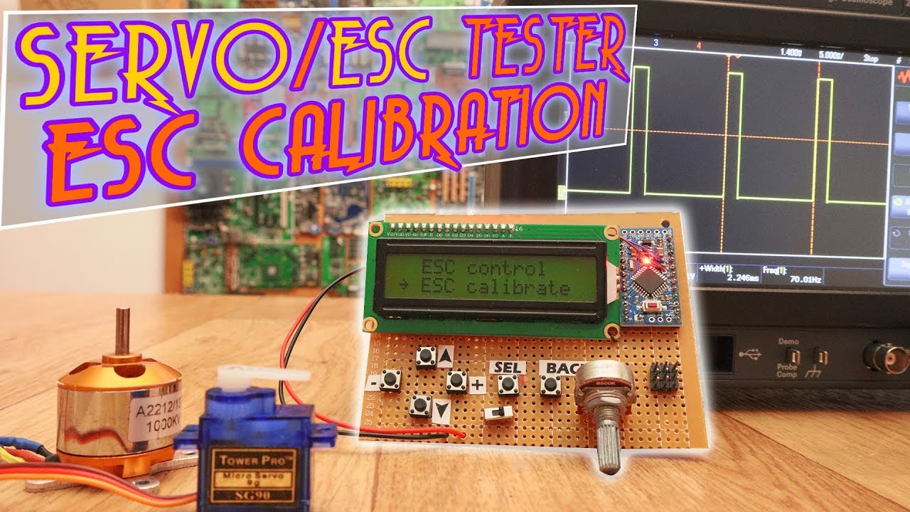 Servo tester + menu + ESC calibration - YouTube