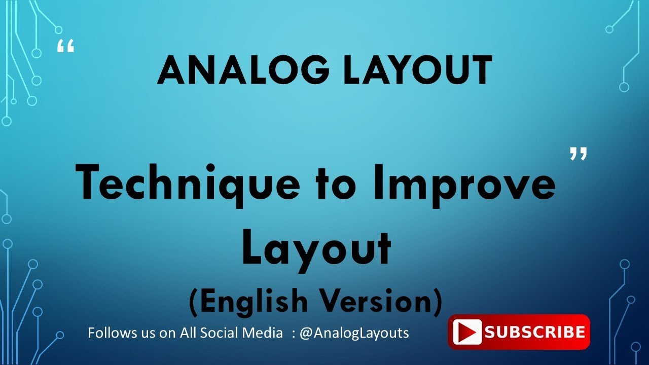 Technique to Improve Layout - English Version - YouTube