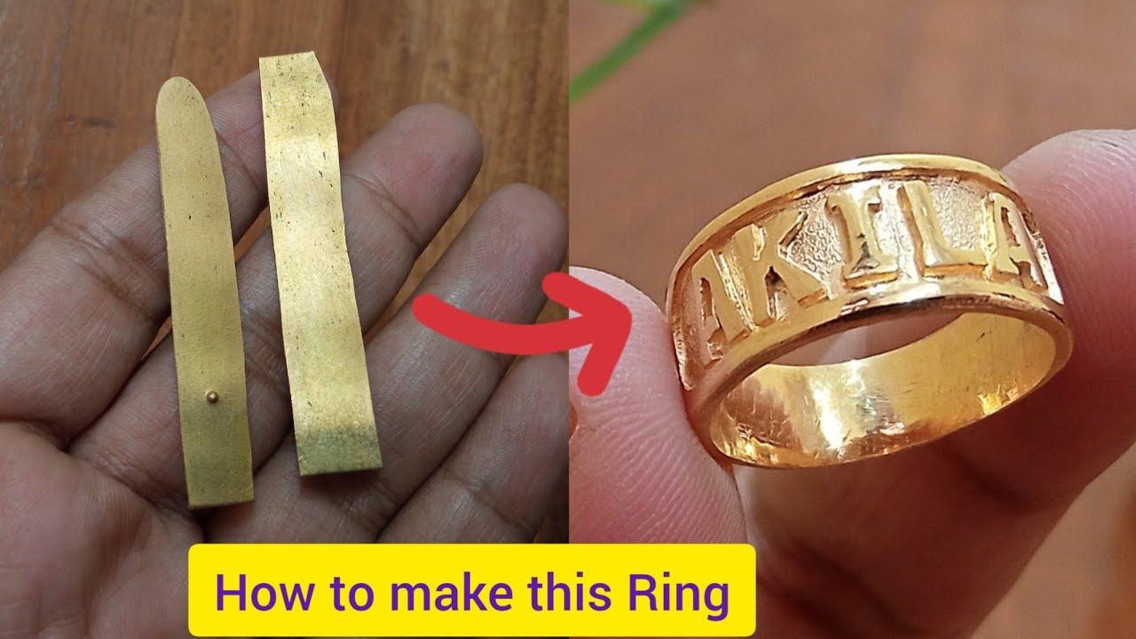 How gold nameplate ring is made | Gold ring making - YouTube