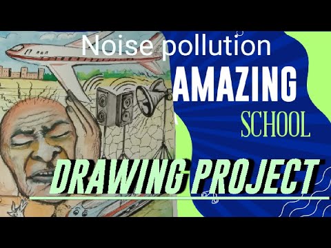 Noise pollution project drawing, school project drawing sketch and ...