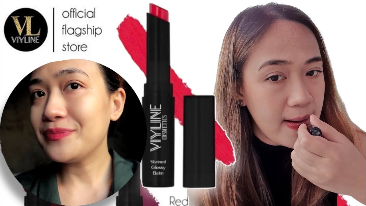 Review: Stained Glossy Balm in Red | VIYLINE Cosmetics - YouTube