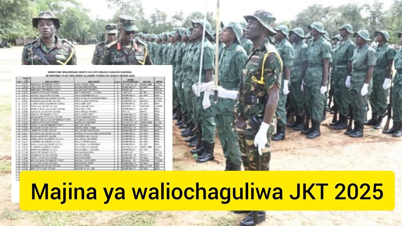 Majina ya wanafunzi waliochaguliwa kujiunga JKT 2025/2026 - YouTube
