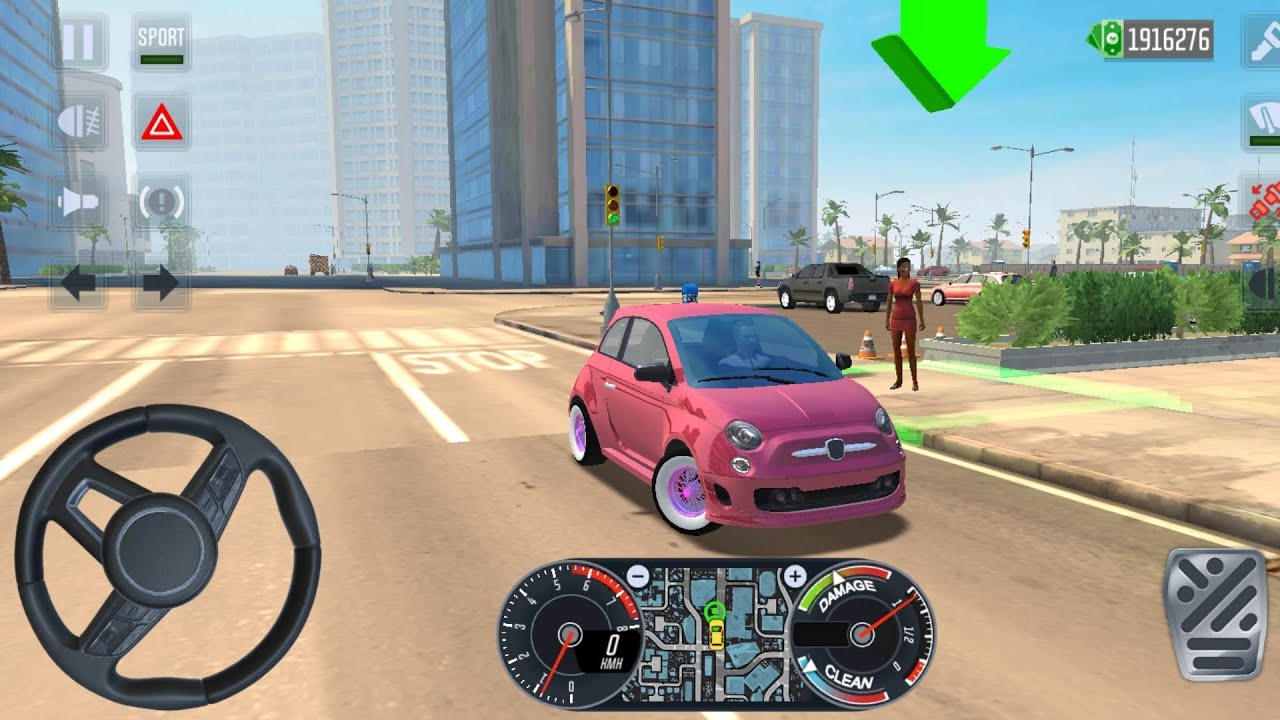 Fiat 500 Cute 🥰 Car -Taxi Sim 2020 Miami Street Wheel drive Android ...