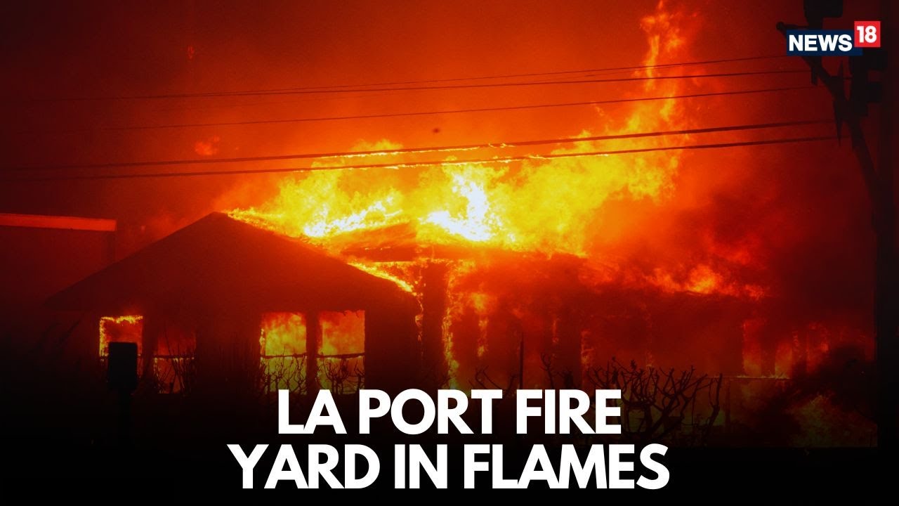 LA Port Fire LIVE: Massive Blaze Engulfs Shipping Yard | Aerial Footage ...