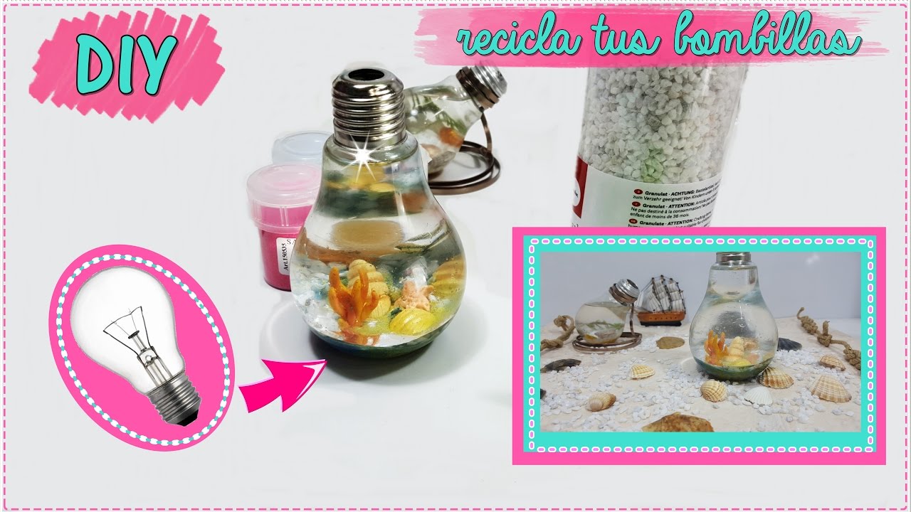 DIY - IDEAS PARA RECICLAR UNA BOMBILLA - YouTube