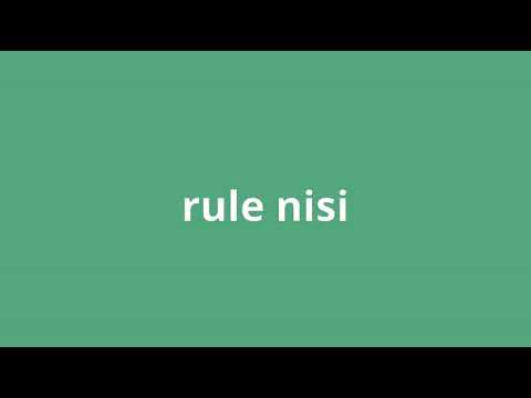 what is the meaning of rule nisi - YouTube