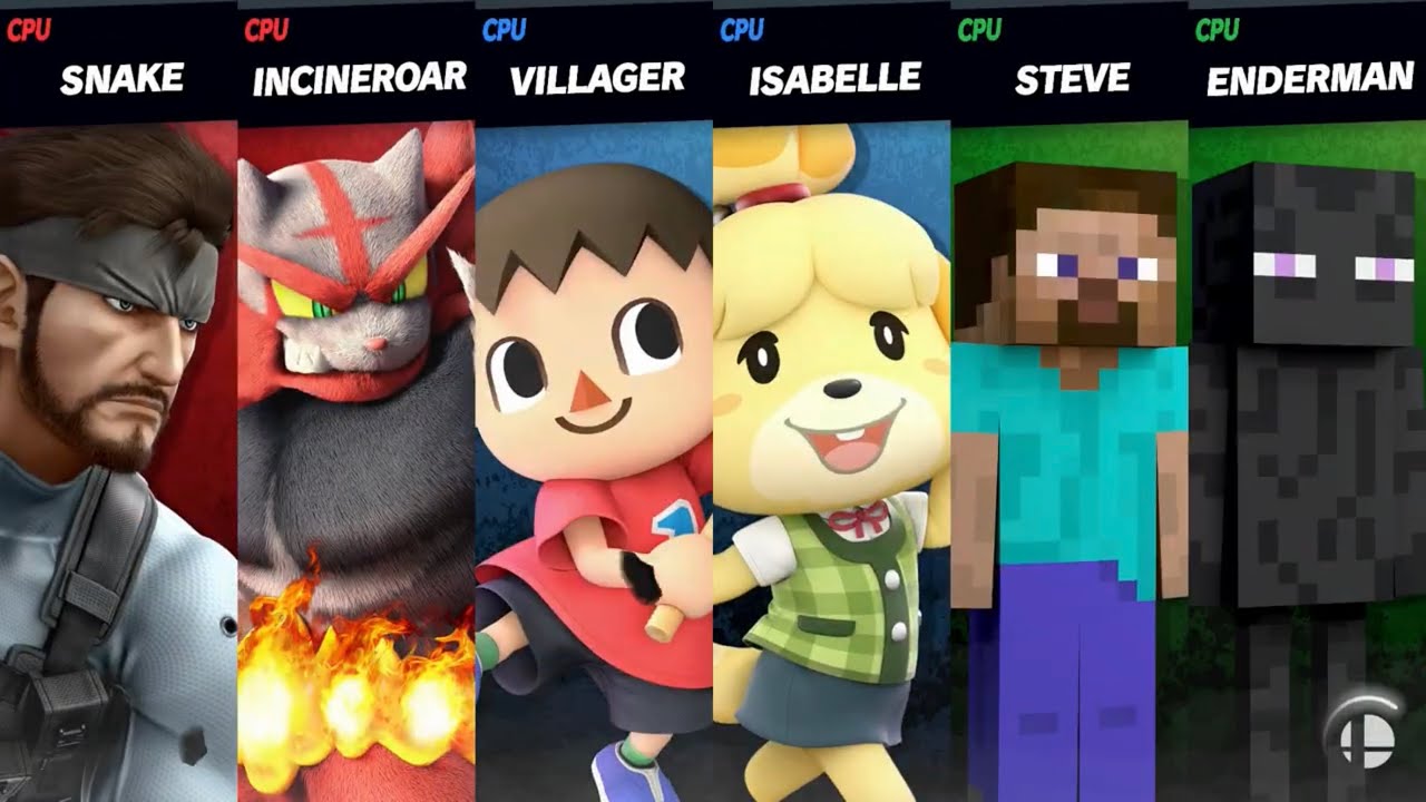 Super Smash Bros. Ultimate - Team Fortnite vs Team Animal Crossing vs ...