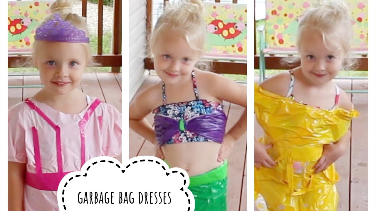 Disney PRINCESS Inspired Garbage Bag Dresses Craft | SPA Jaidyn - YouTube