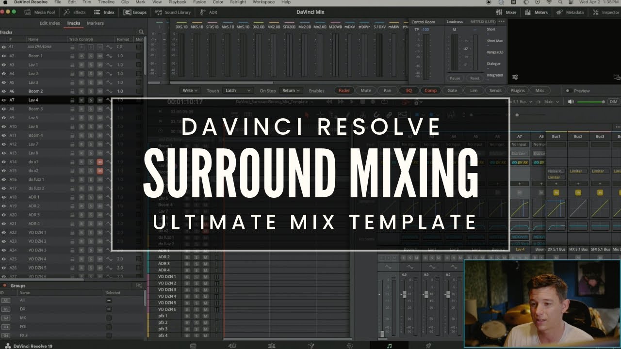 DaVinci Audio 5.1 Surround Sound Mixing - Ultimate Mix Template - YouTube