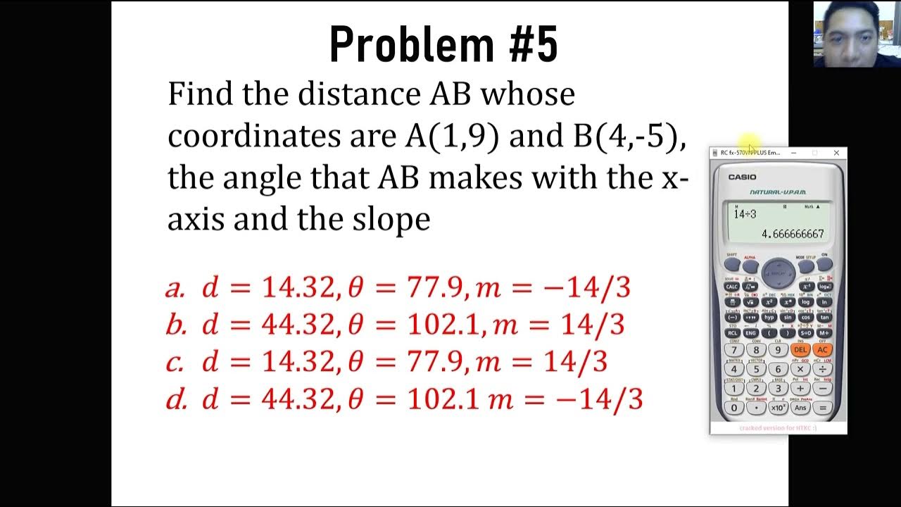 Calculator Techniques - Analytic Geometry (Distance problem and Slope) - YouTube