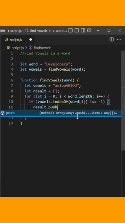 JS tips - Find Vowels in the word #shorts #javascript #vowels - YouTube