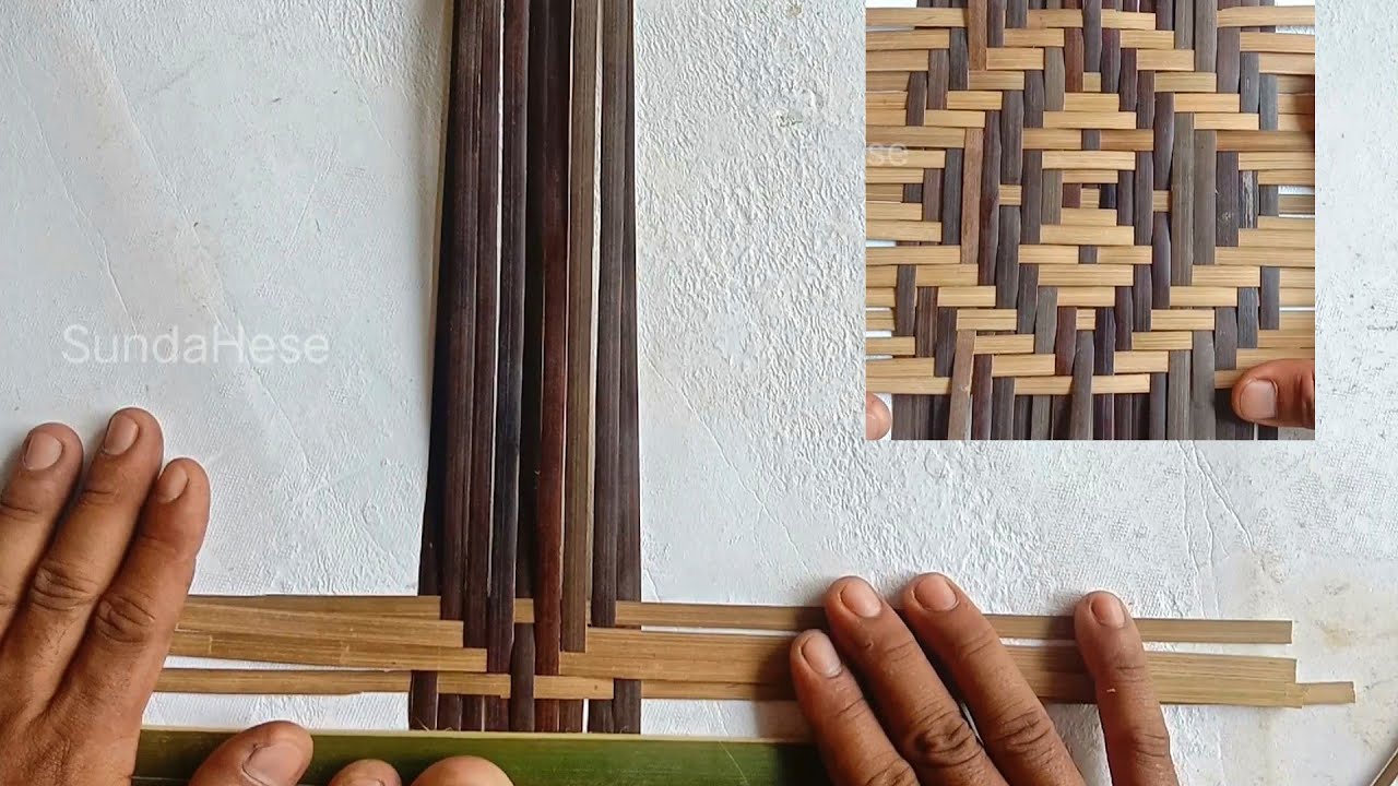 Cara membuat anyaman bambu unik - YouTube