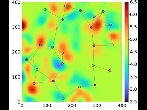 Connectivity-preserving distributed informative path planning with 25 robots - YouTube