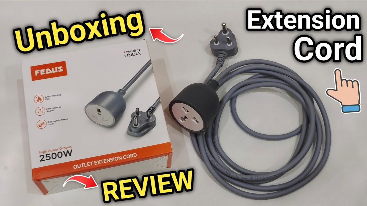 FEDUS Extension Cord | Unboxing & Testing | Best Extension Cord for ...