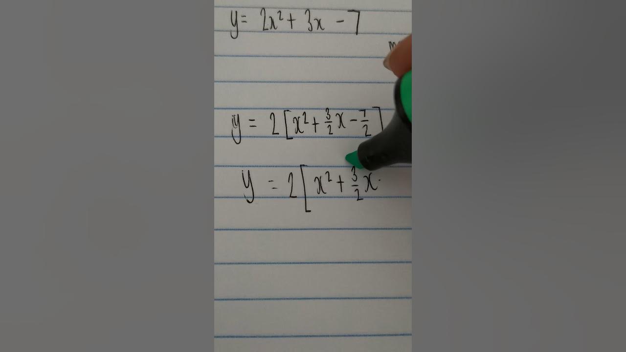 Grade 11 Completing the square recap - YouTube