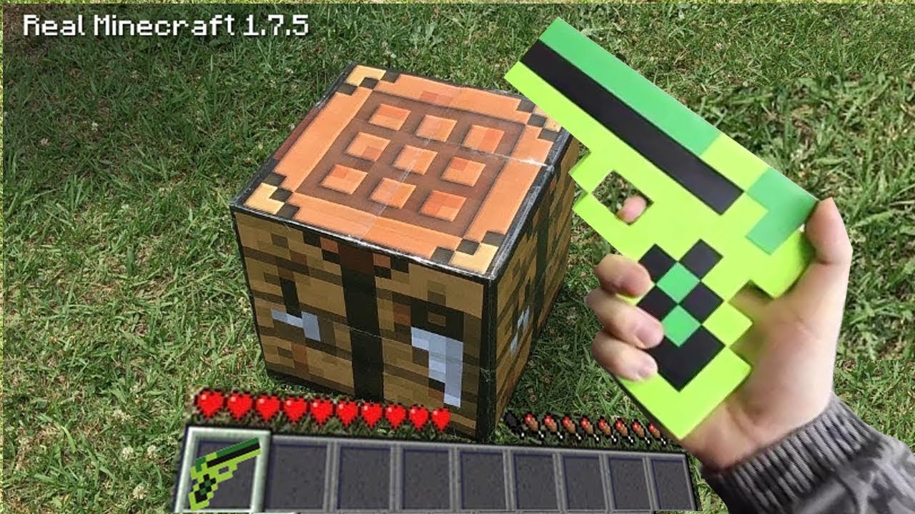 Minecraft in Real Life POV ~ Realistic EMERALD SWORD CRAFTING ! - YouTube