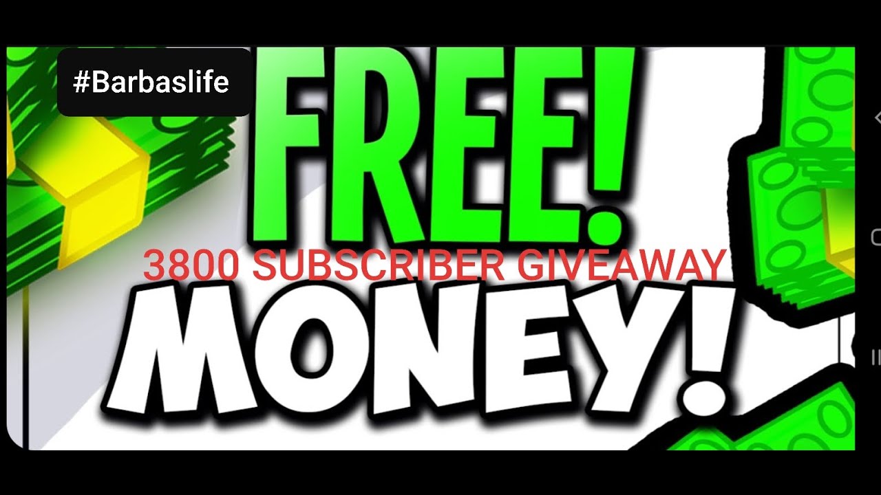 3800 SUBSCRIBER CASH GIVEAWAY FREE - YouTube