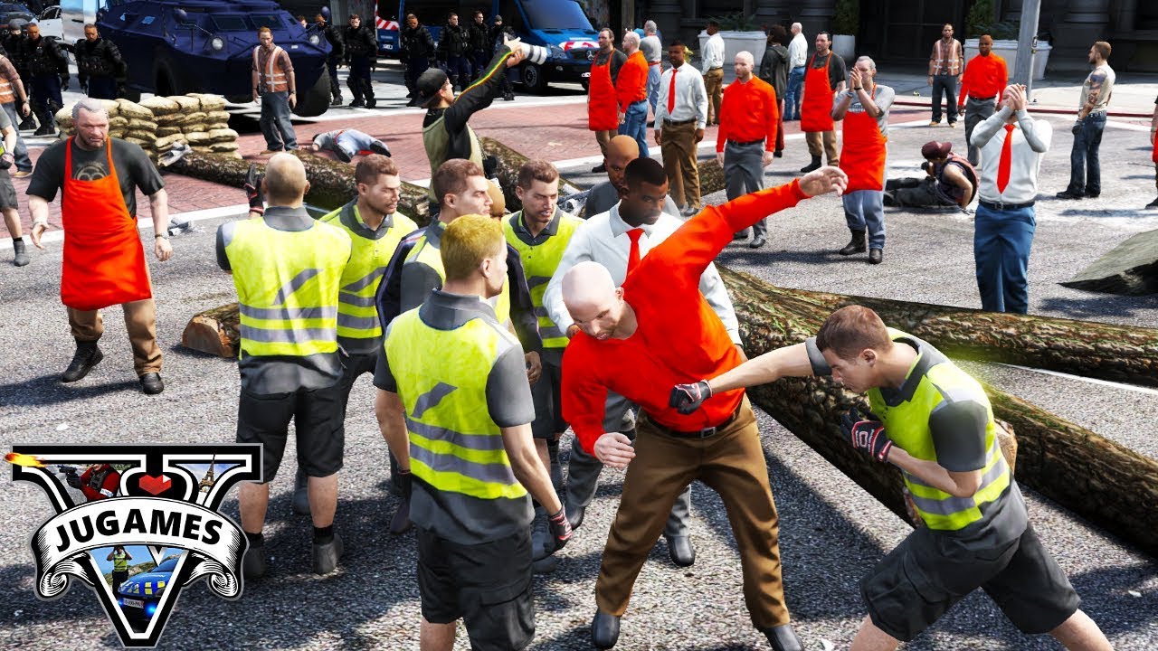 💥GILETS JAUNES VS FOULARD ROUGE💥GTA 5 MOD - YouTube