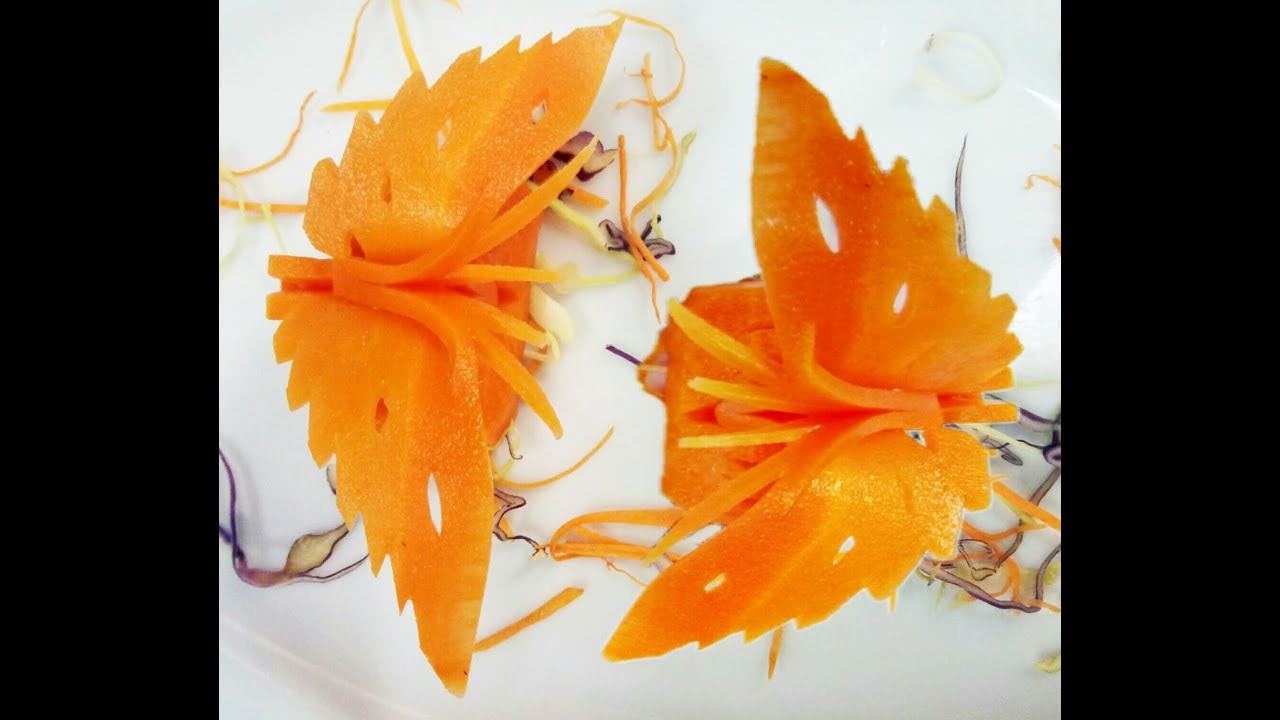 how to make carrot garnish butterfly - YouTube