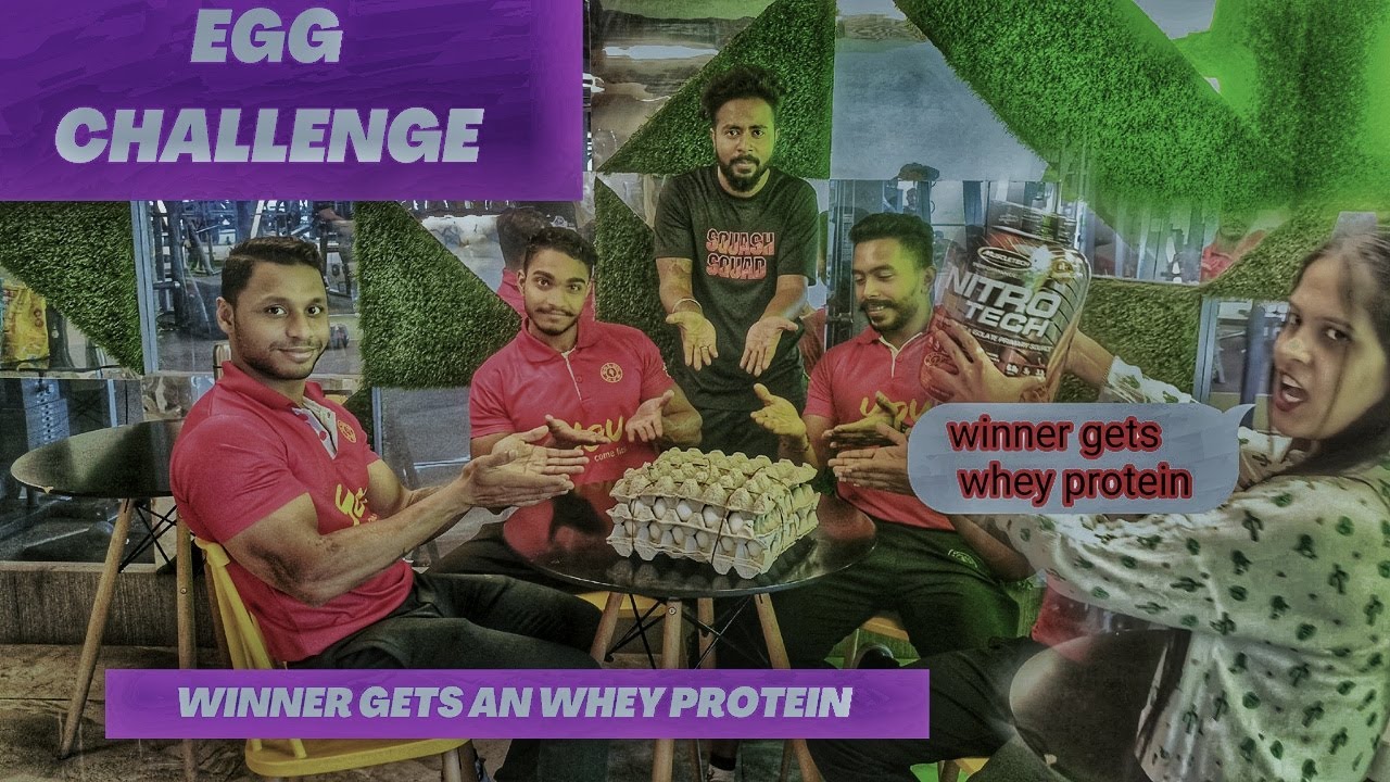 egg eating challenge with bodybuilders | winner gets whey protein - YouTube