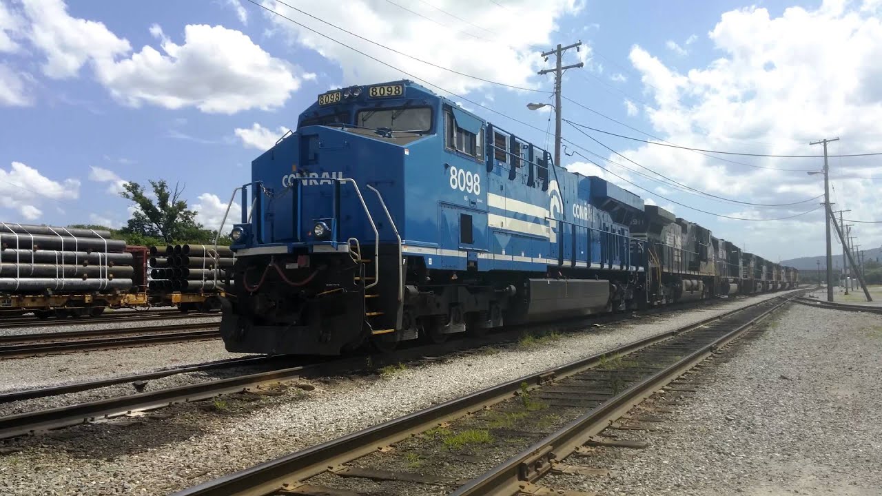 NS 8098 (Conrail Heritage) at DeButts - YouTube