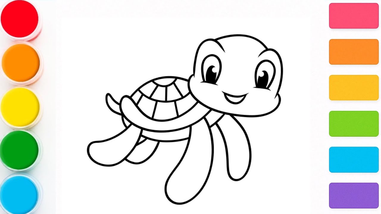 How to draw a baby turtle | step by step - YouTube