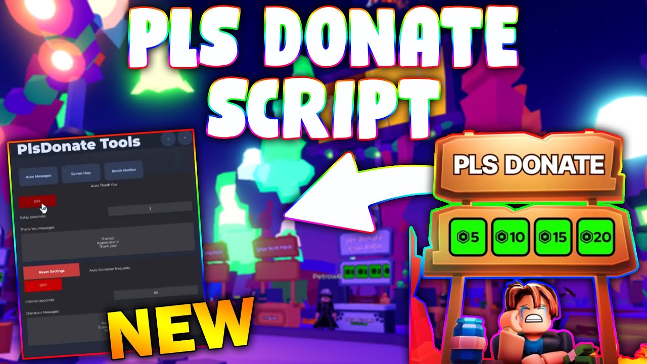 *NEW* PLS DONATE Script (PASTEBIN 2025) ( AUTOFARM , FAKE MESSAGE ...