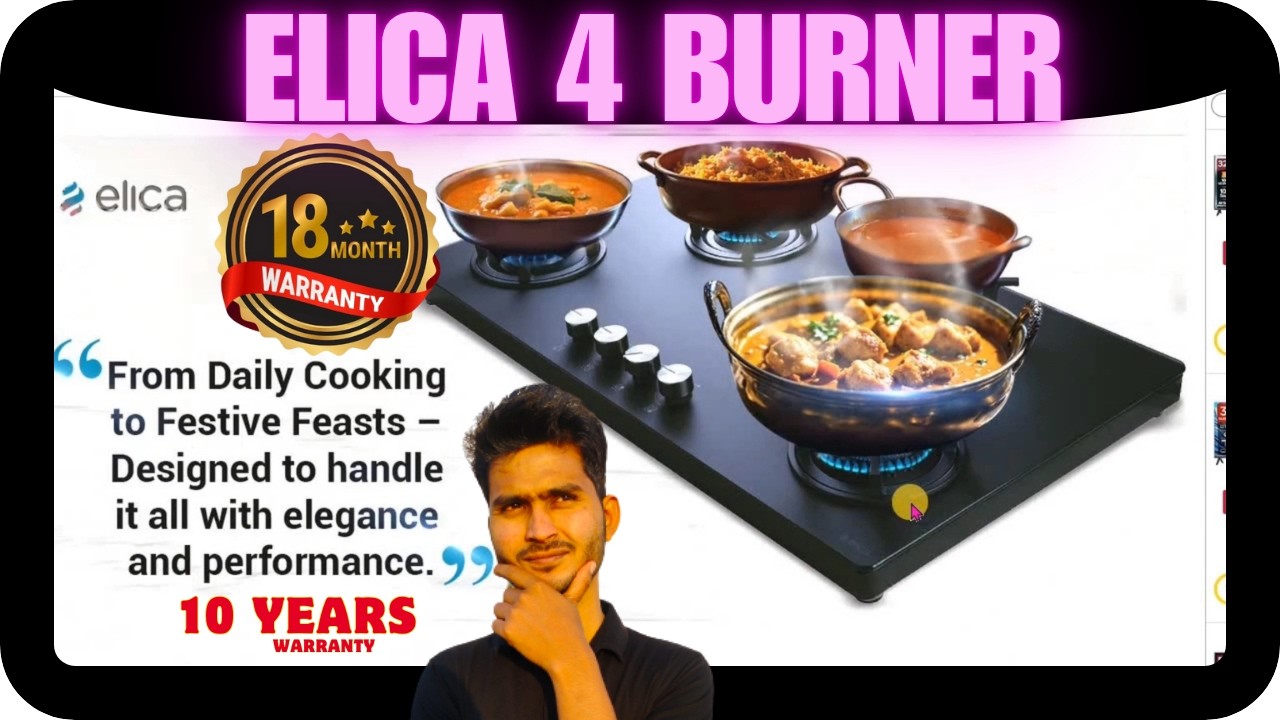 elica 4 burner gas stove new model 2025 $ 4 burner glass cooktop best ...