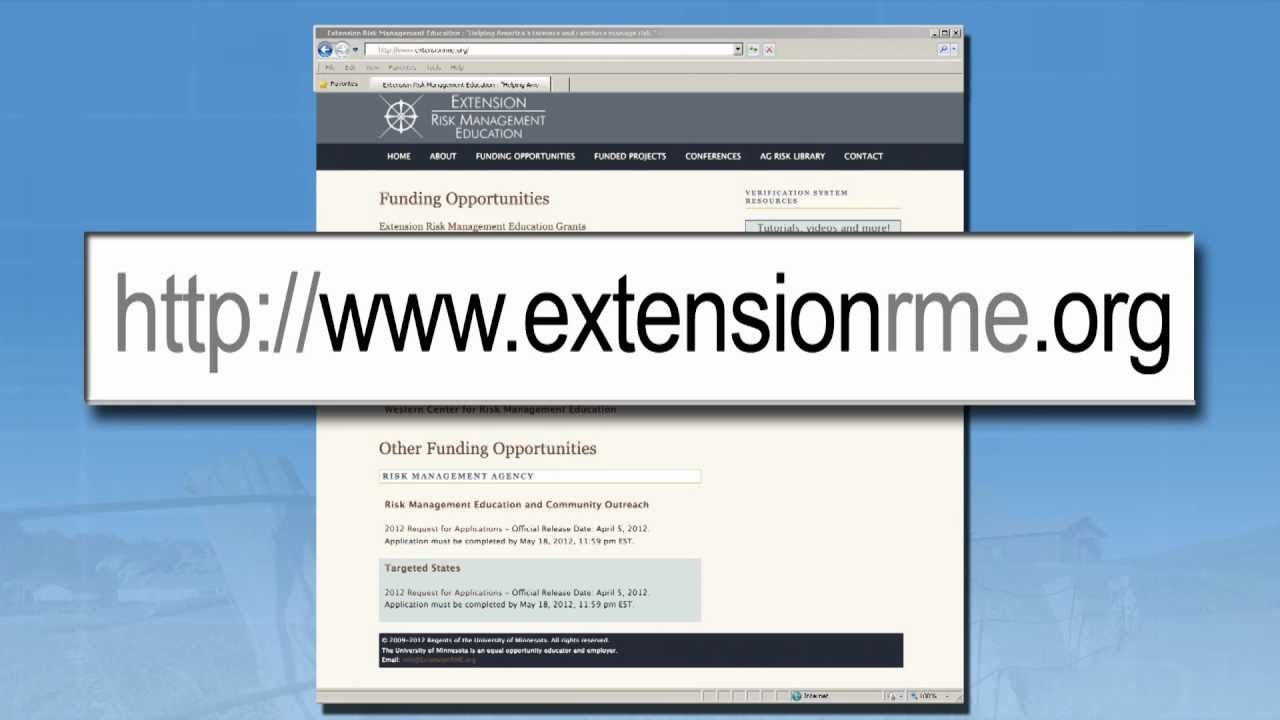 Extension Risk Management Education Grants for Project Directors - YouTube