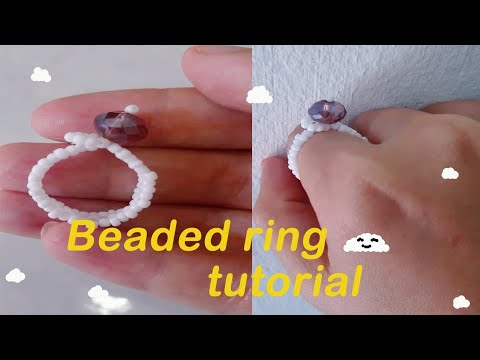 DIY Easy beaded ring. Beaded ring tutorial. - YouTube