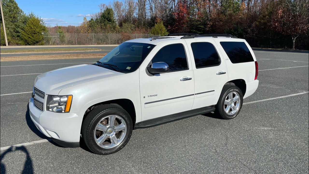 Pearl white 2009 Chevrolet Tahoe LTZ 4x4 with 3rd row! Review and FOR ...