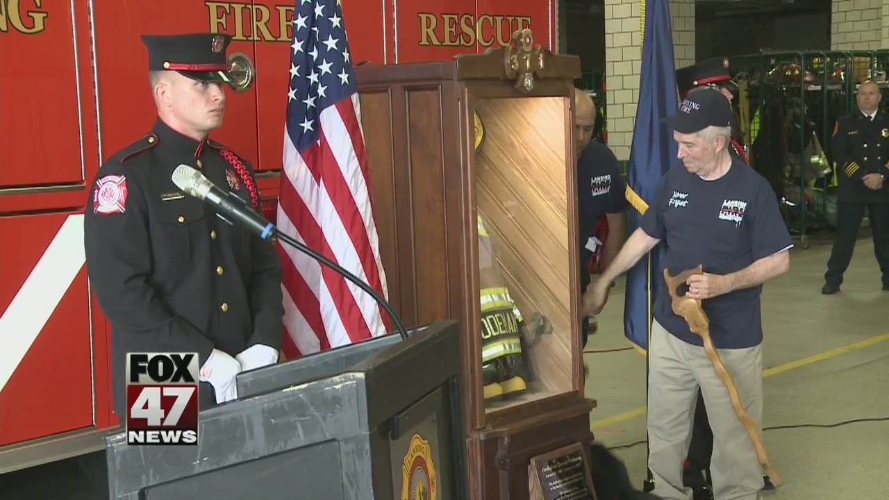 Memorial unveiled on one year anniversary of fallen firefighter's death ...