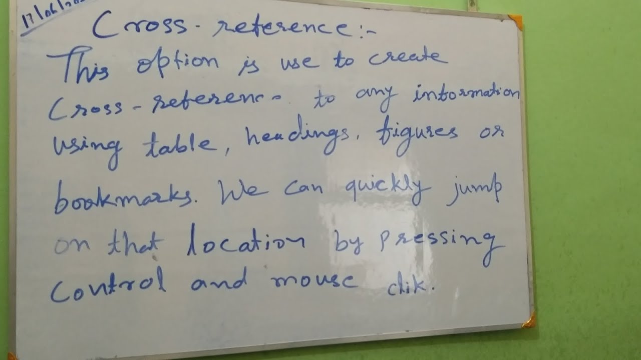 cross reference number keys - YouTube