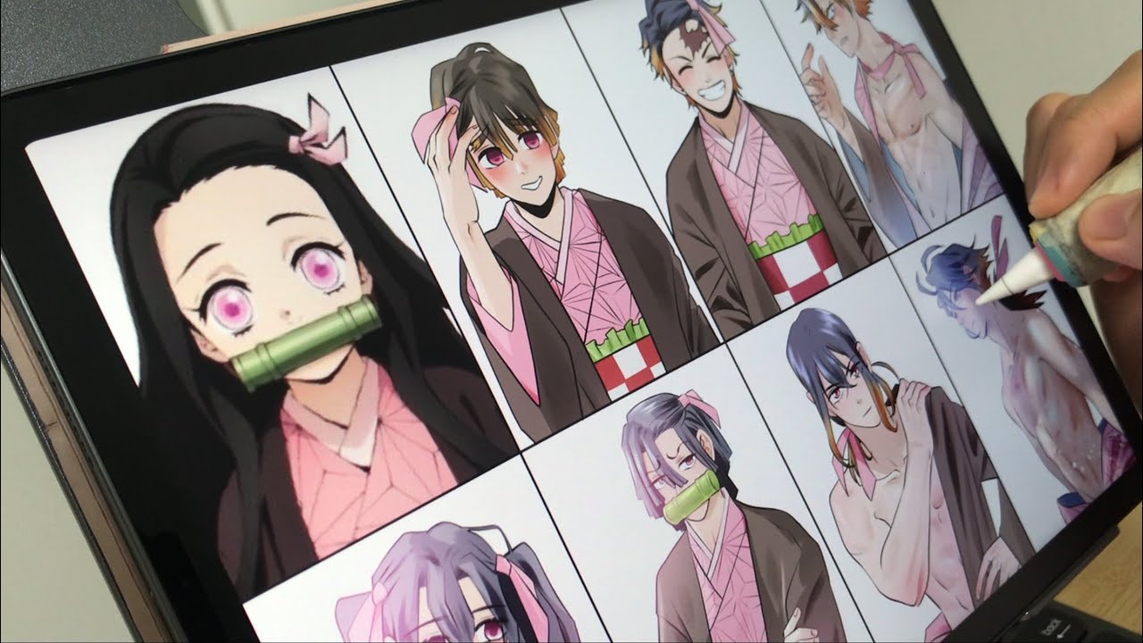 Drawing Demon slayer Boys in Nezuko Style 【Demon Slayer】 - YouTube