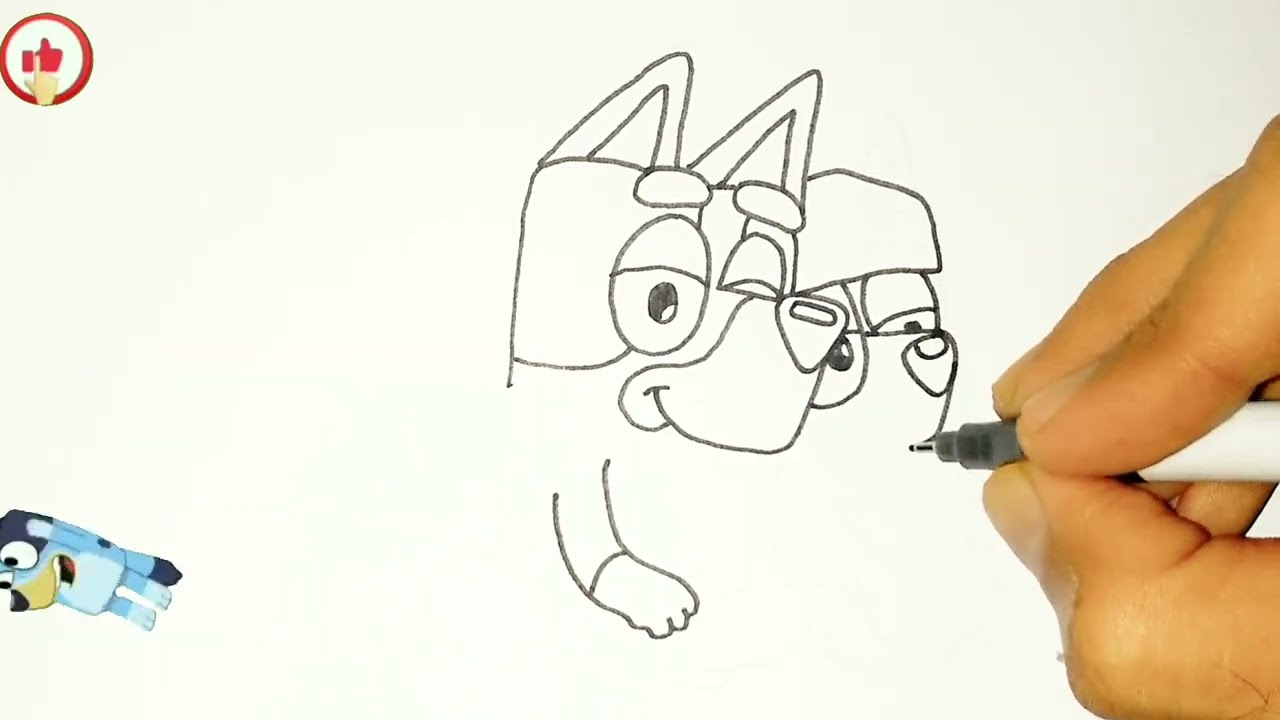 How to draw bluey 😱 Step-by-Step Drawing tutorial for kids | Easy Bluey ...