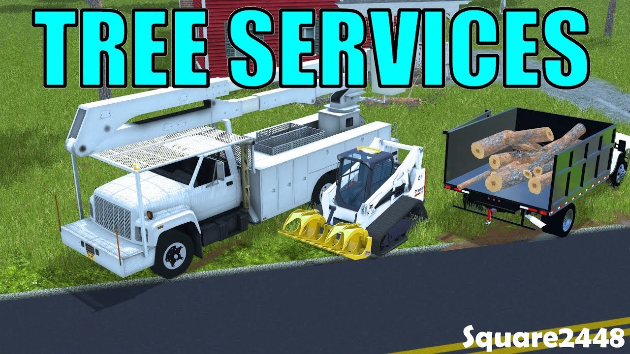Farming Simulator 17 | Tree Services | Removing Tall Trees | Bucket ...