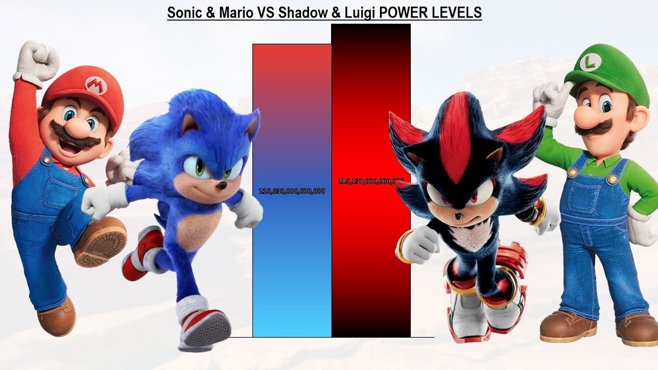 Sonic & Mario VS Shadow & Luigi POWER LEVELS - Sonic 1 / Sonic 2 ...