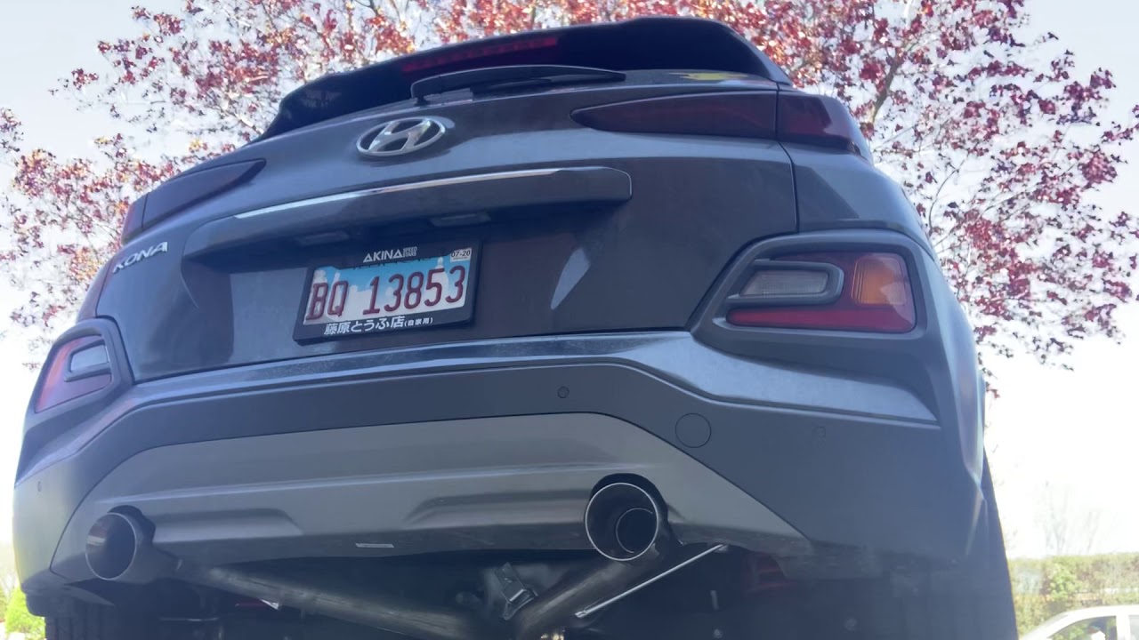 Hyundai Kona turbo catback cold start and small revs - YouTube