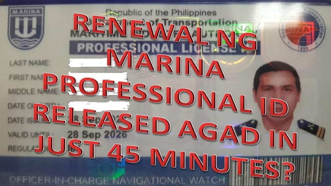 Magkano Ba At Paano Mag Renew Ng MARINA Professional ID ? Released Agad ...