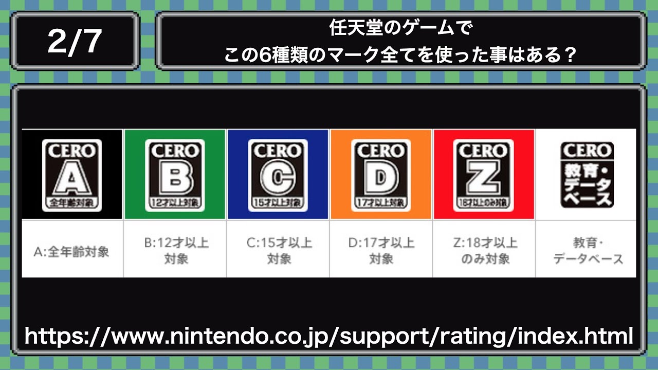 (2.7)任天堂のゲームでCEROレーティングマーク6種類全てを使った事はある？ - YouTube