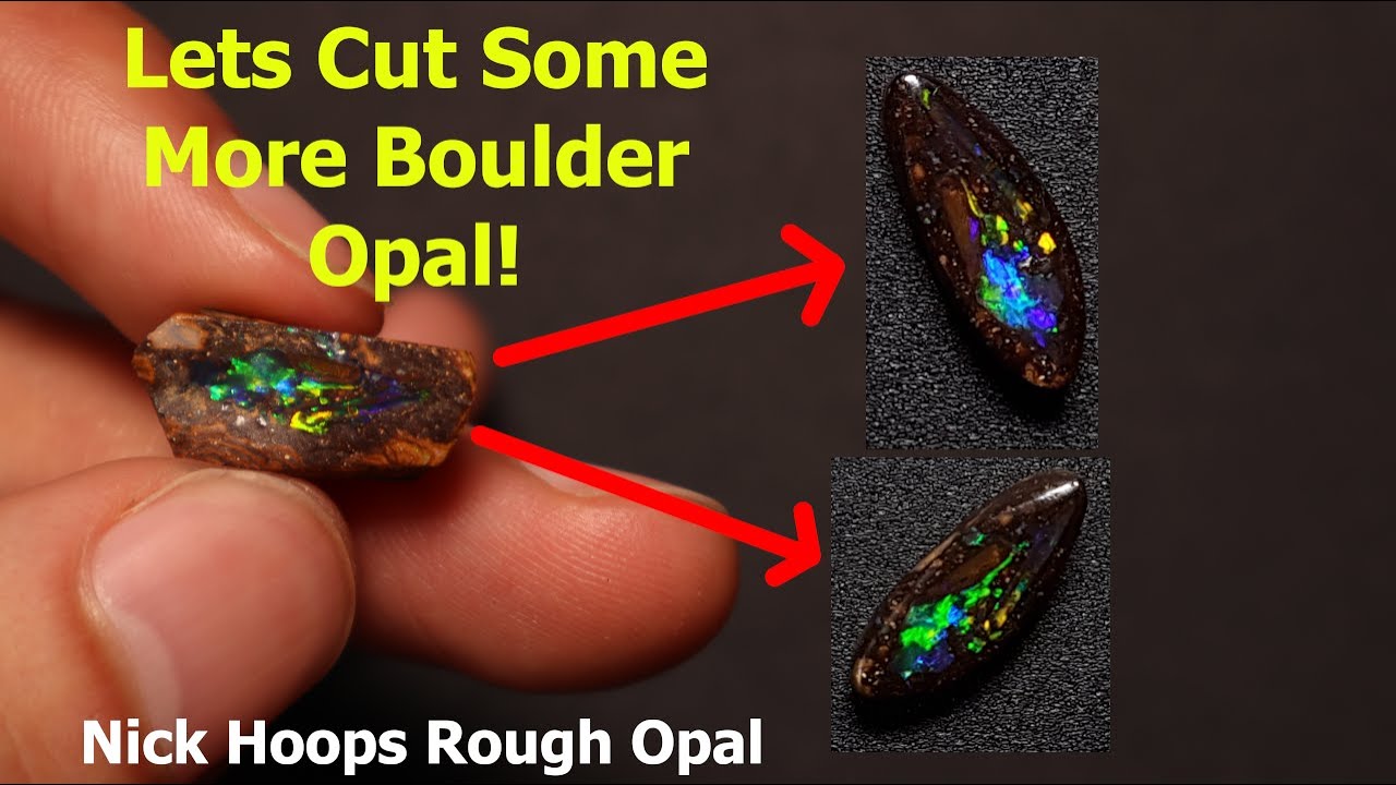 Rough Multicoloured Boulder Opal Ring Stone Carving Start To Finish ...