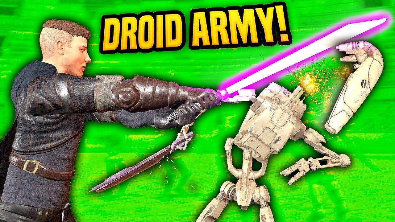 LIGHTSABER SLICES THROUGH BATTLE DROID ARMY - Blades and Sorcery VR ...