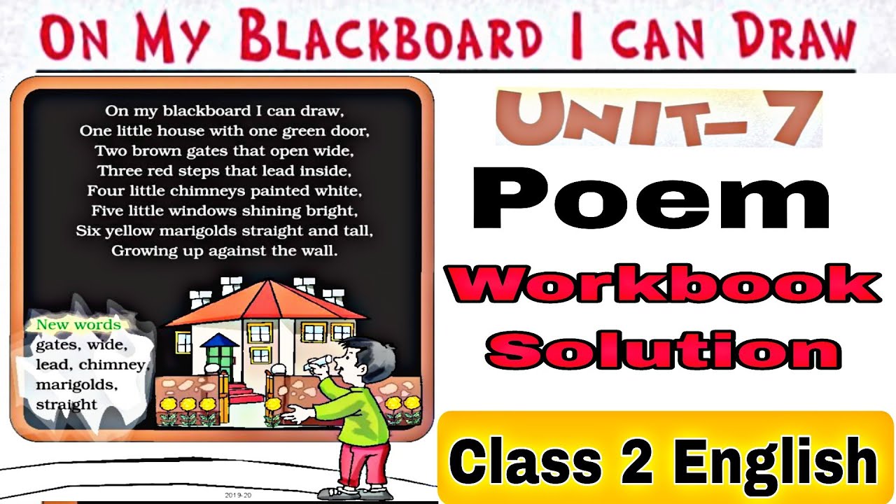 On My Blackboard I Can draw Class 2 English UNIT-7 Poem | Word-Meaning ...