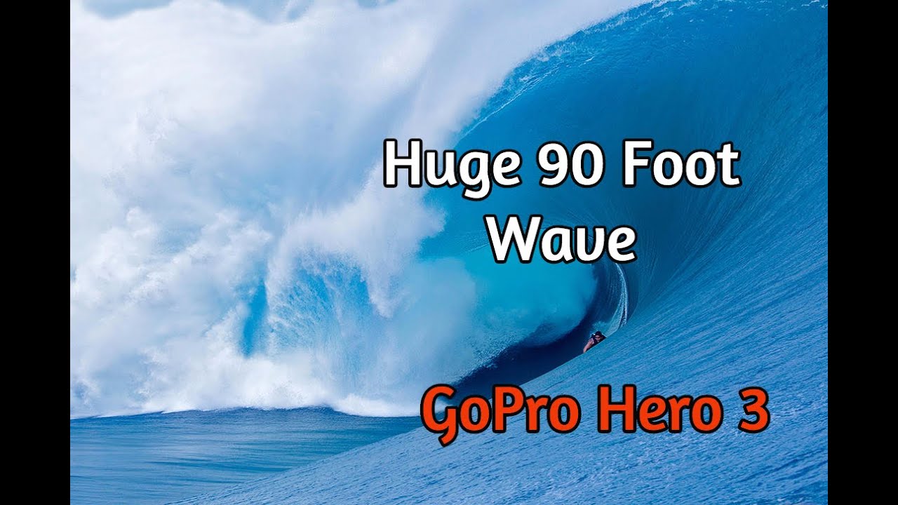 Huge waves! Watch Garret McNamara surf a 90 foot wave! GoPro Hero 3 ...