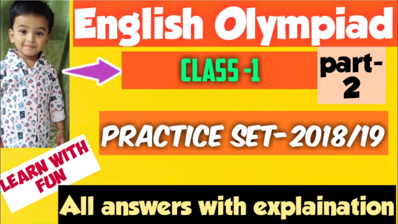 past year question paper on English Olympiad class 1/practice set on ...