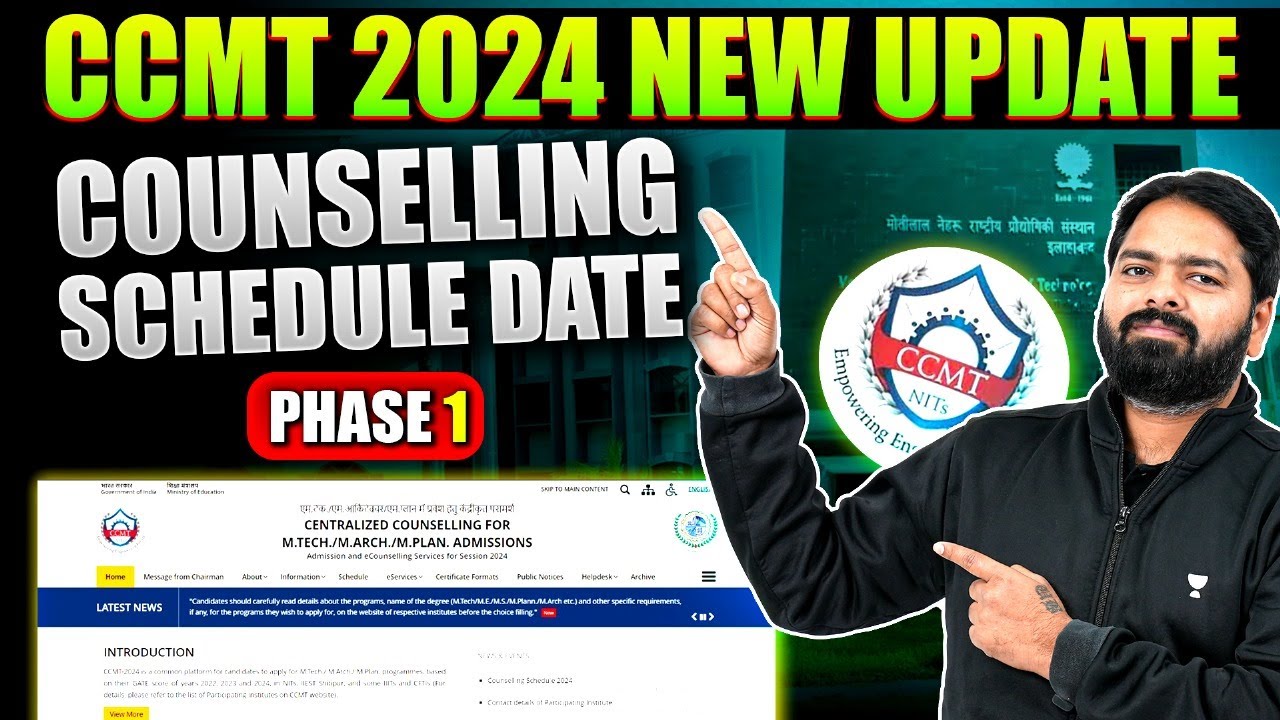 CCMT 2024 Portal | NIT MTech Admission Process | Counselling Schedule ...