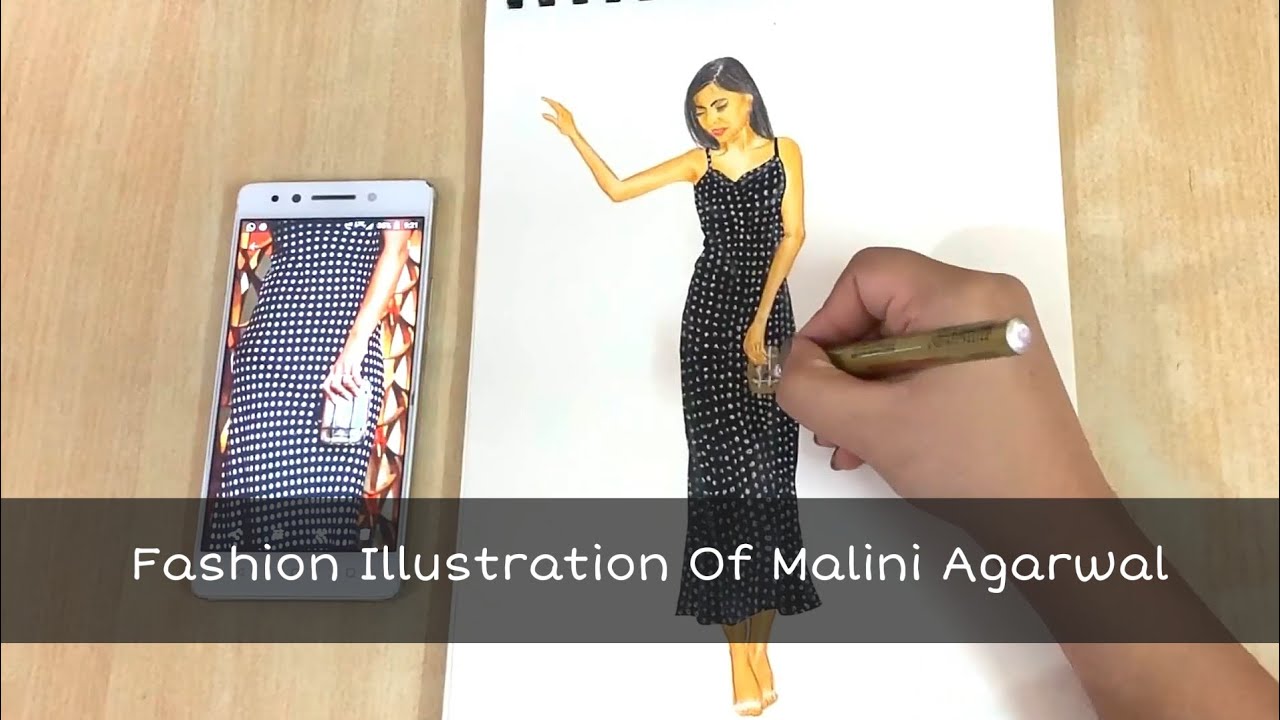Fashion Illustration of Malini Agarwal | Speed Drawing | Palak Bansal ...