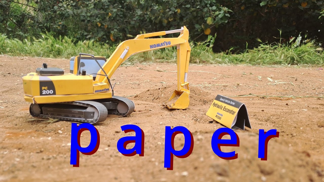 Hydraulic Excavator Paper Model - YouTube