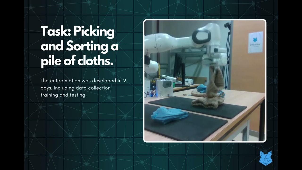 Cyberus AI - Imitation Learning - Picking and Sorting a pile of clothing - YouTube