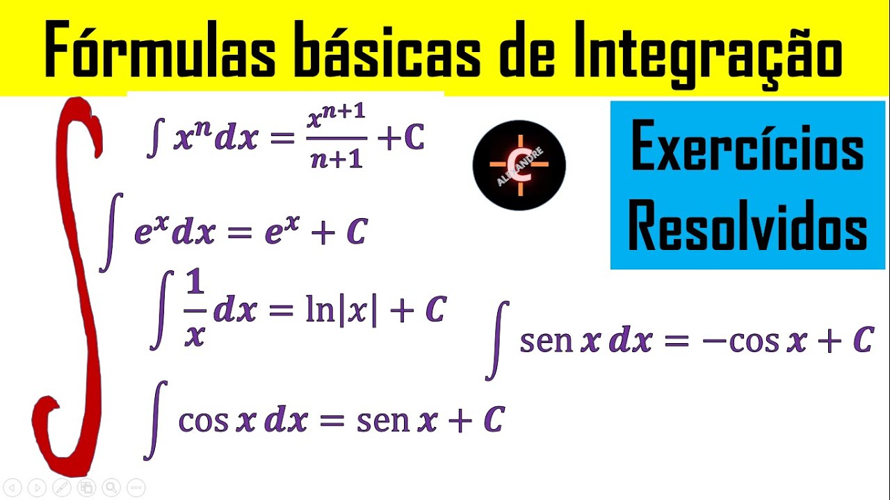 Fórmulas Básicas de Integração -tabela de integrais. #01 CÁLCULO ...
